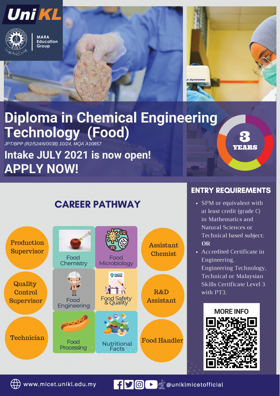 Diploma in Chemical Engineering Technology (Food) | UniKL MICET V2